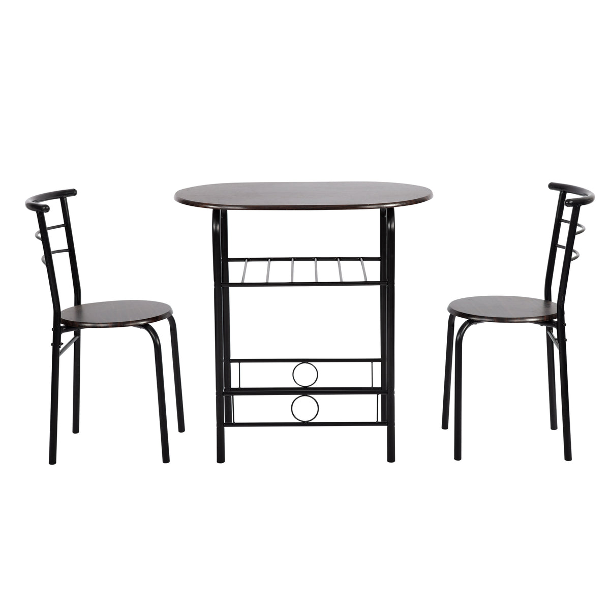 3-Piece Round Table and Chair Set for Kitchen Dining Room — BestOffice